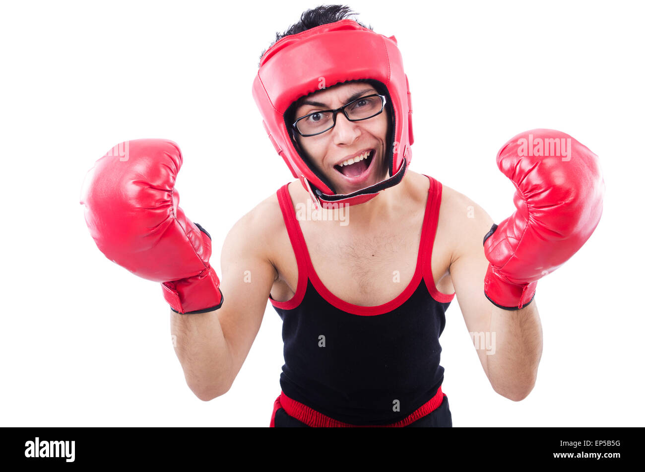 Funny boxer isolated on the white background Stock Photo - Alamy