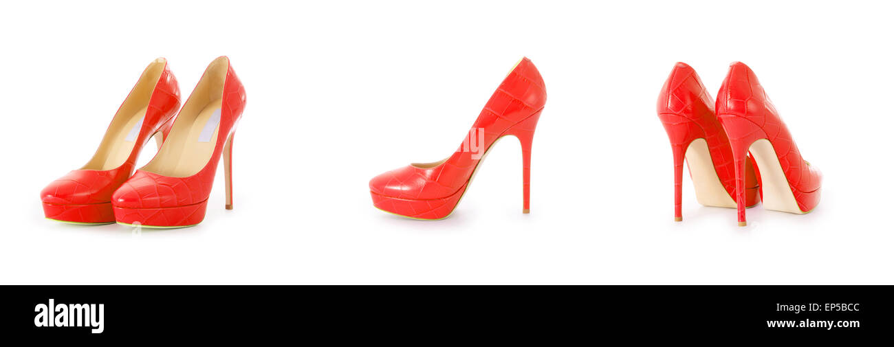 Woman shoes isolated on white Stock Photo - Alamy