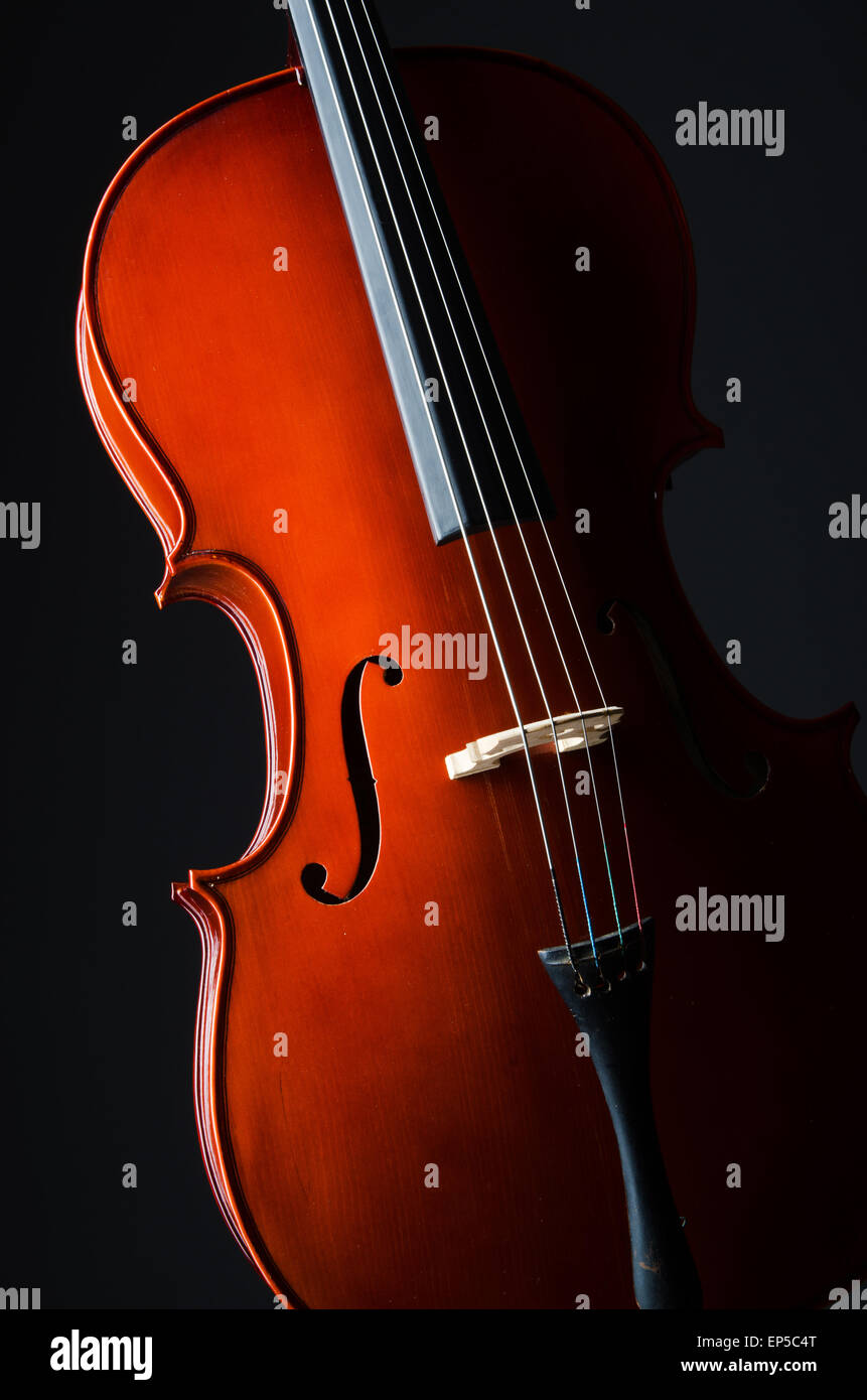 Violin on the black background Stock Photo - Alamy