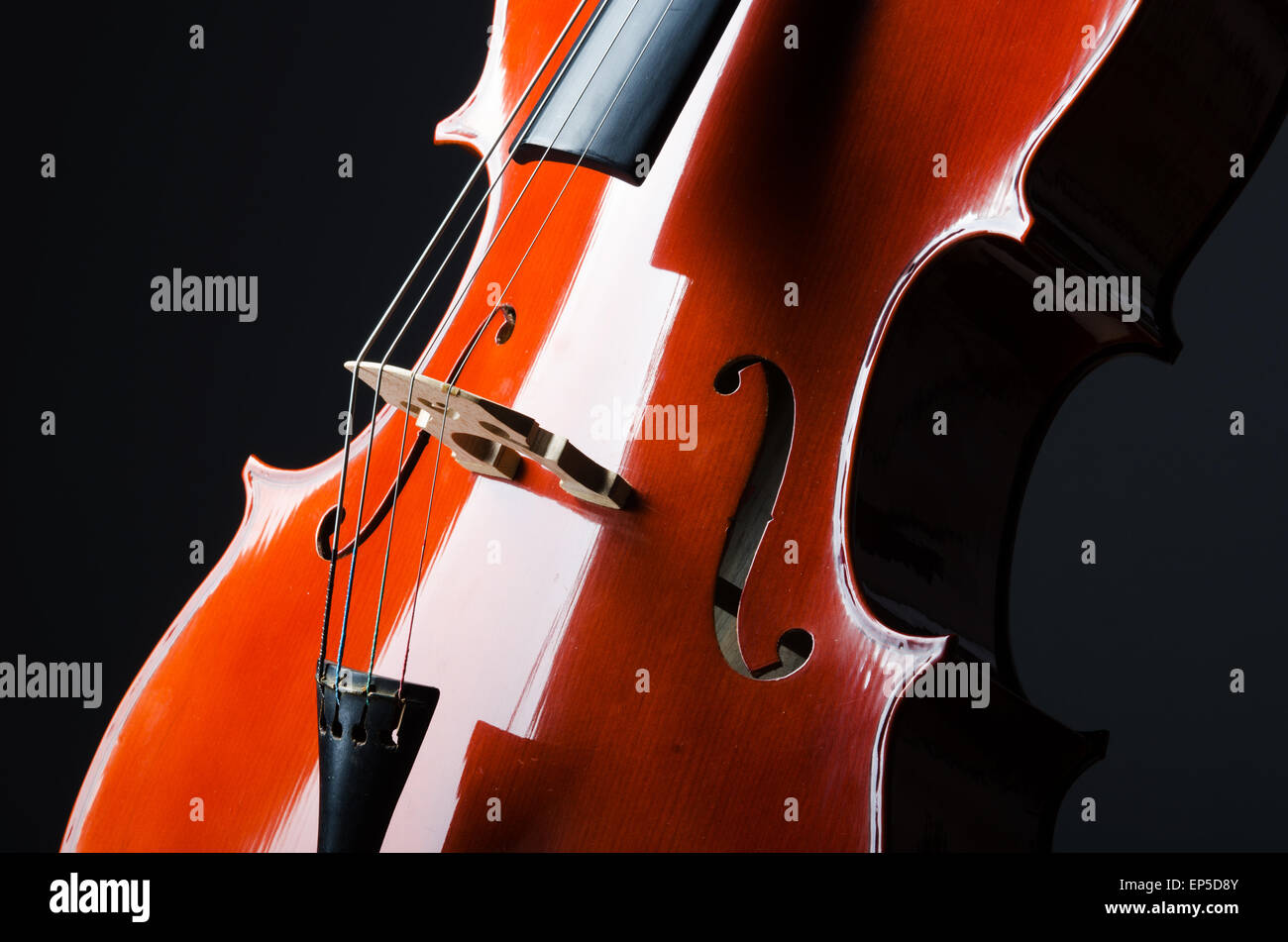 Violin on the black background Stock Photo - Alamy