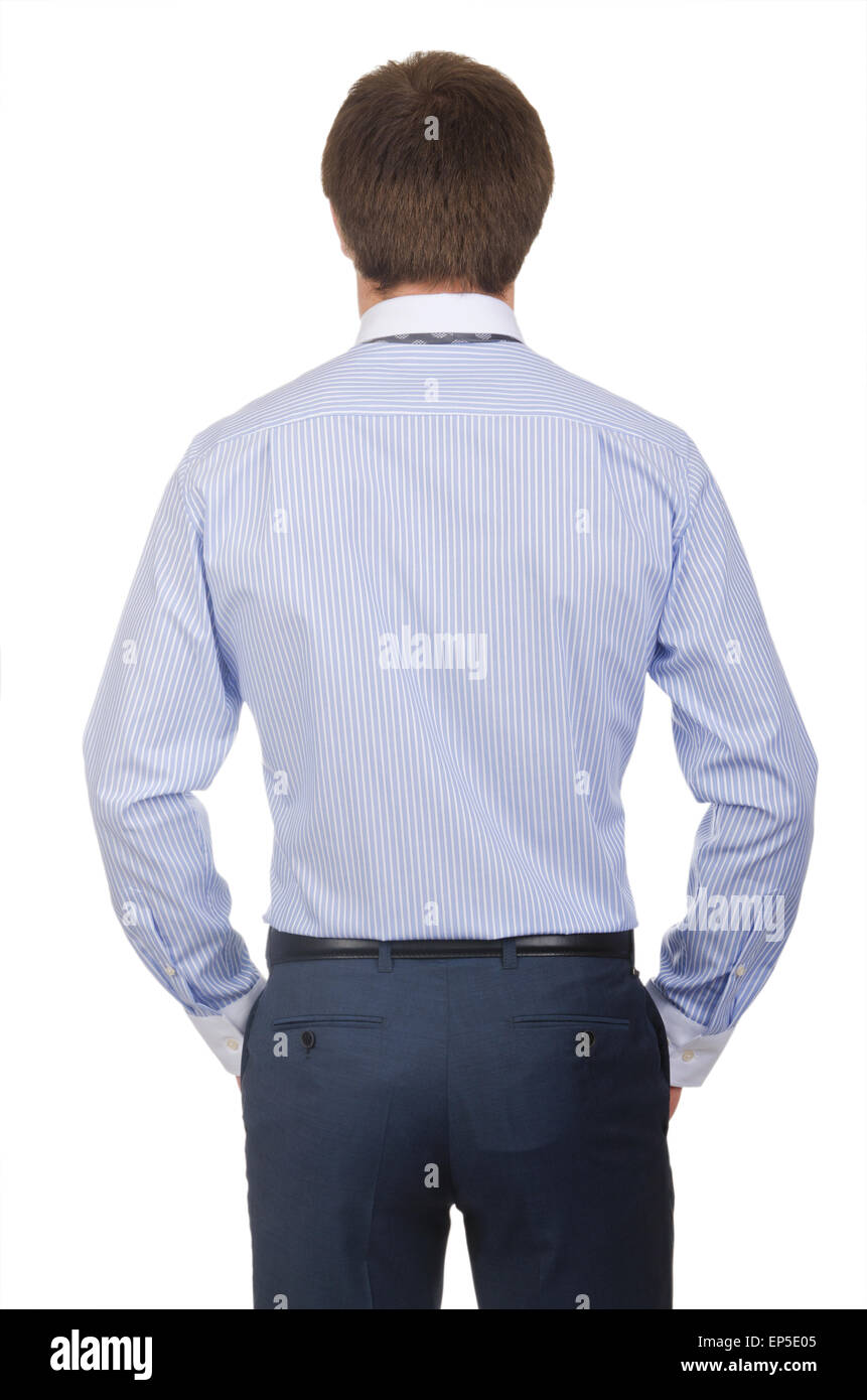 Male model with shirt isolated on white Stock Photo - Alamy