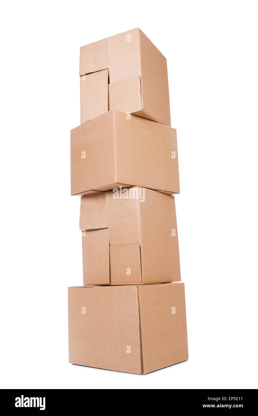 Set of boxes isolated on white Stock Photo - Alamy