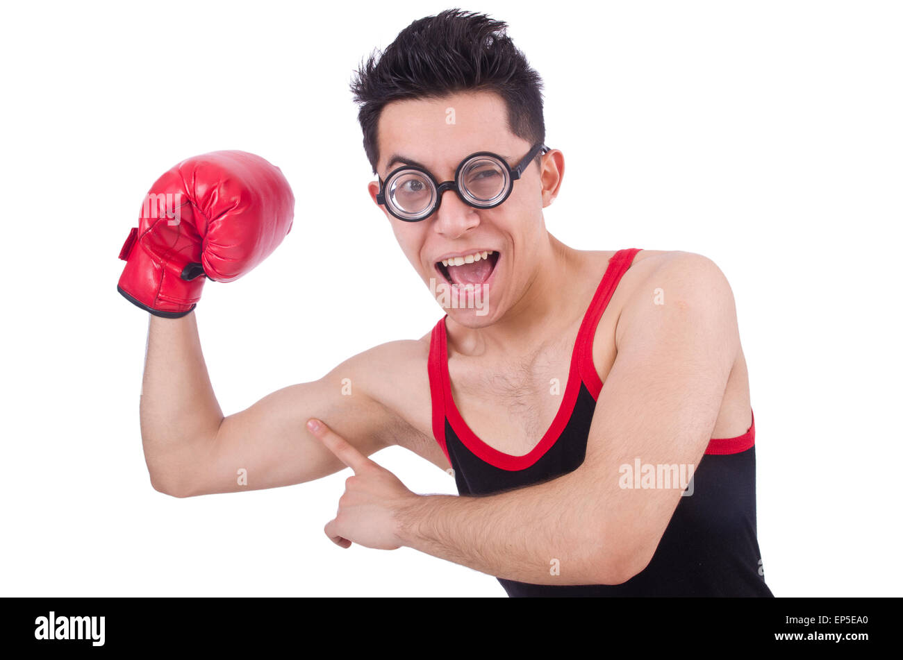 Funny boxer isolated on the white background Stock Photo - Alamy