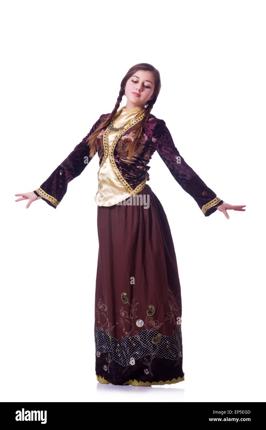 Young lady dancing traditional azeri dance Stock Photo - Alamy