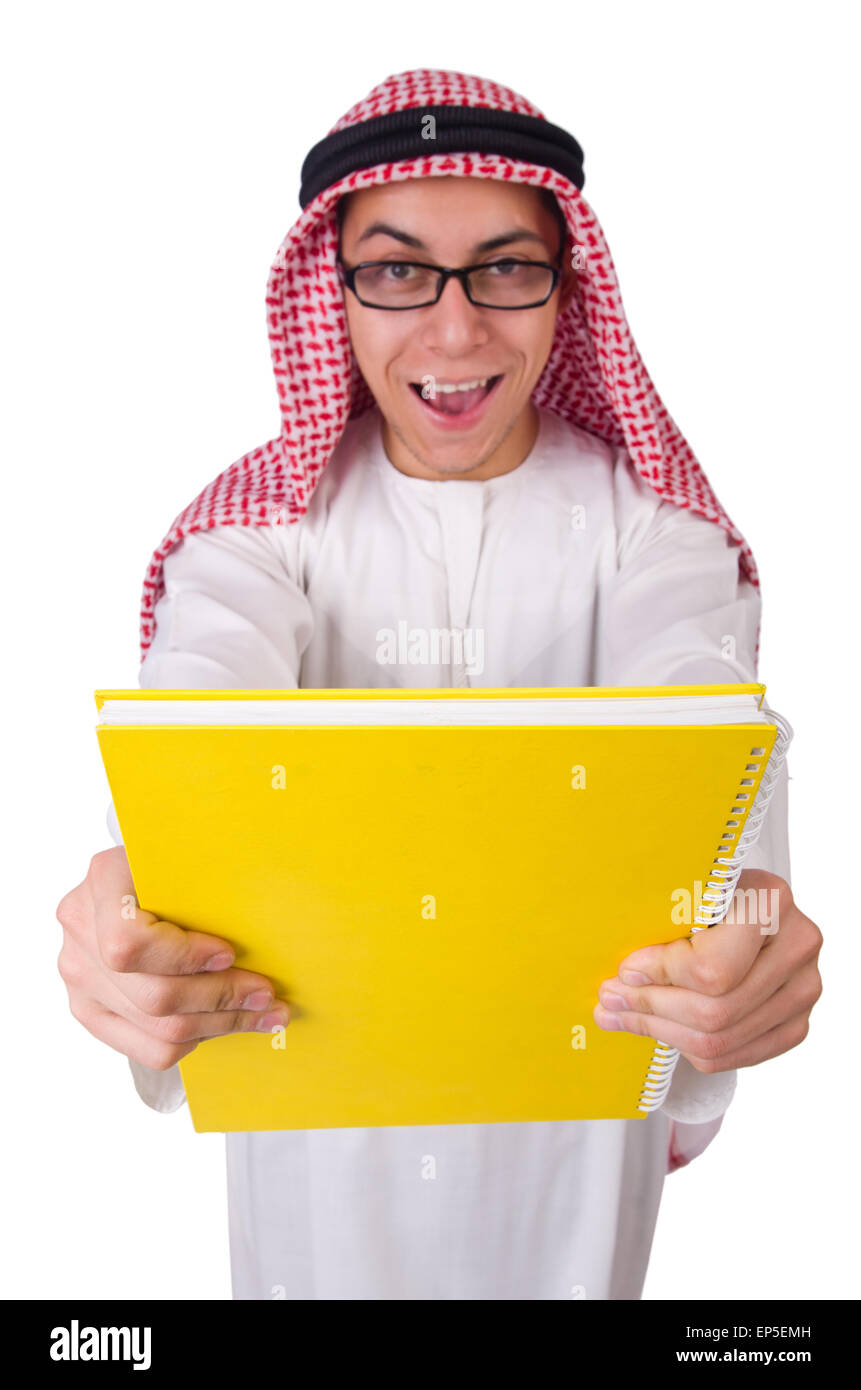 Arab student isolated on white Stock Photo - Alamy