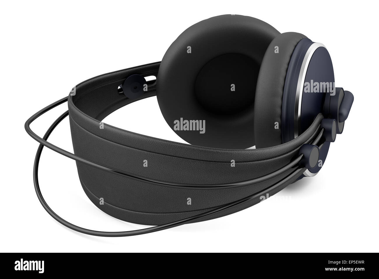 black wireless headphones isolated on white Stock Photo - Alamy