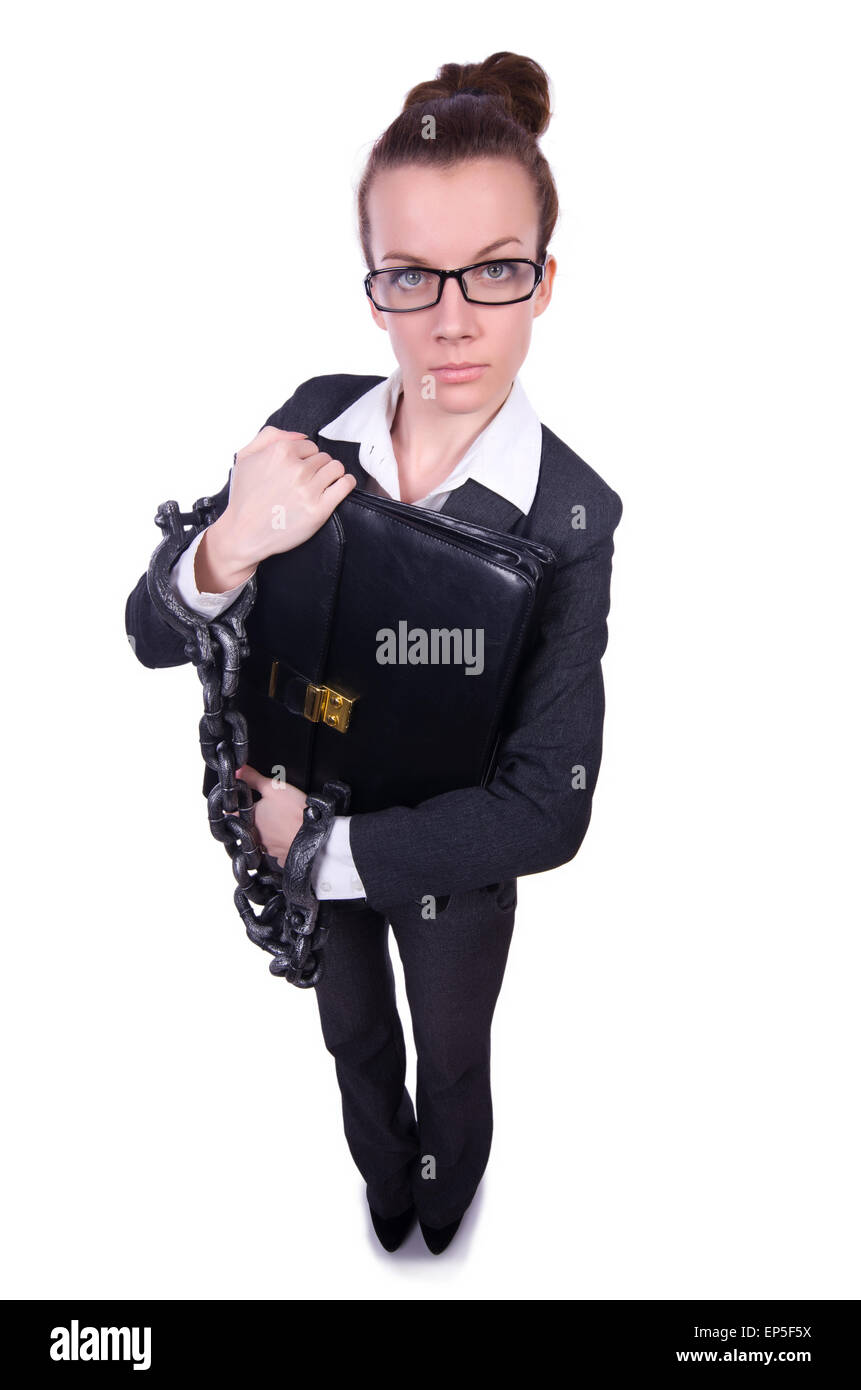 Woman with hands and handcuffs Stock Photo - Alamy