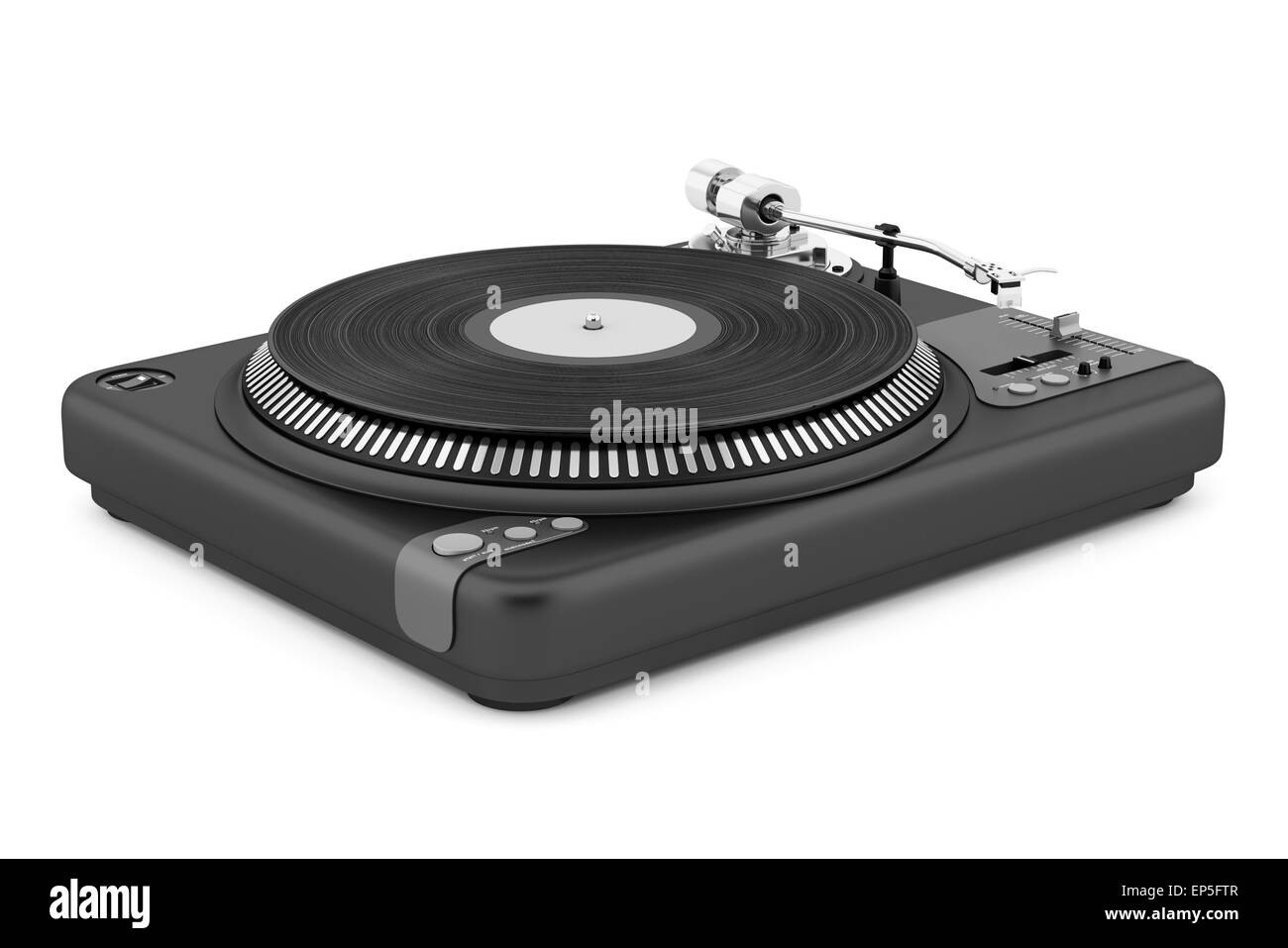black turntable isolated on white background Stock Photo - Alamy