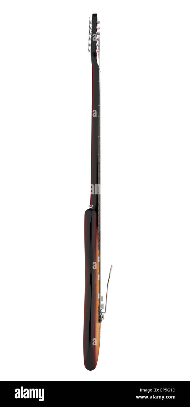 side view of electric guitar isolated on white Stock Photo - Alamy