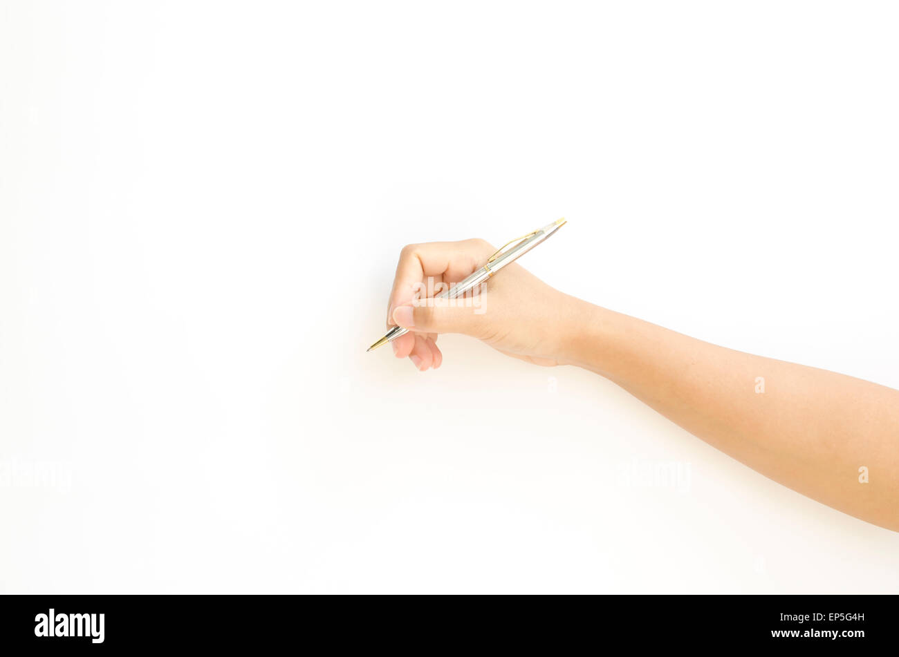female hand writing on a white background Stock Photo - Alamy