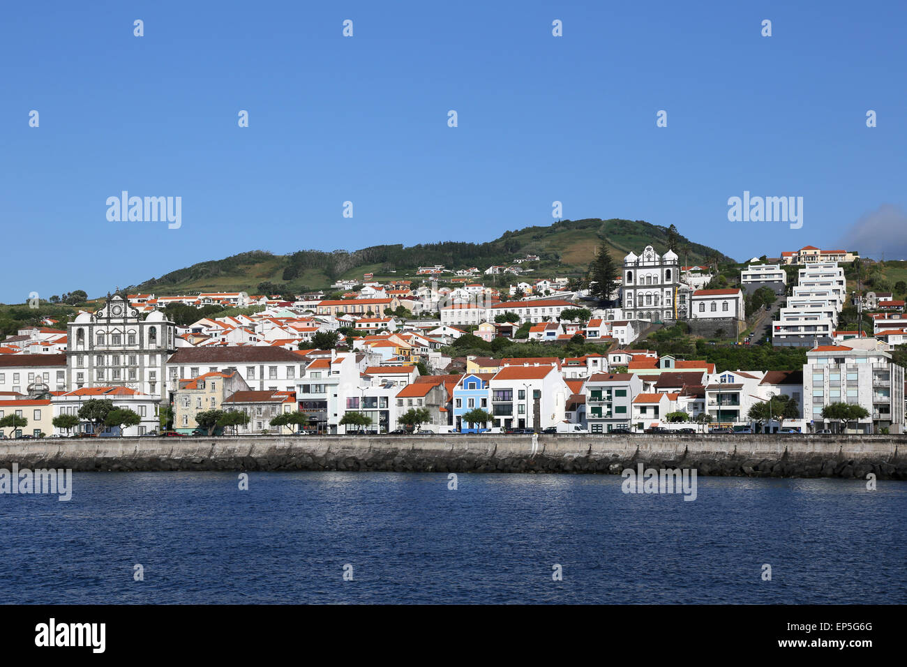 Panorama von Horta auf Faial Azoren Portugal Stock Photo - Alamy