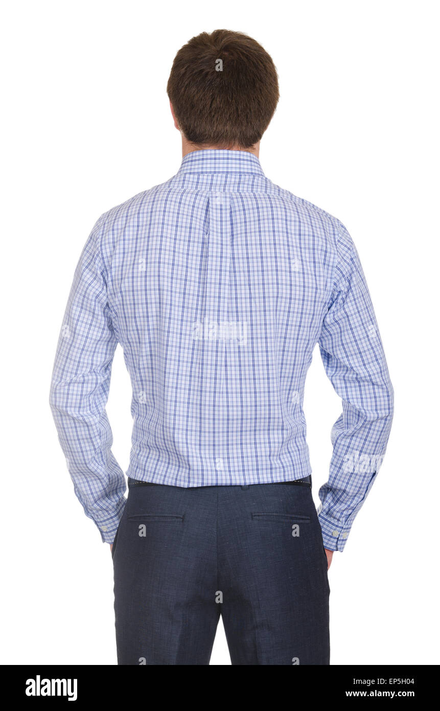 Male model with shirt isolated on white Stock Photo - Alamy