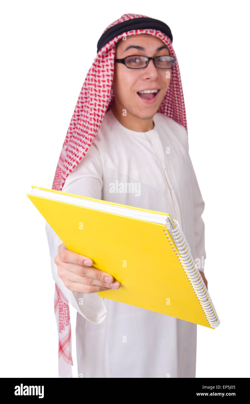 Arab student isolated on white Stock Photo - Alamy