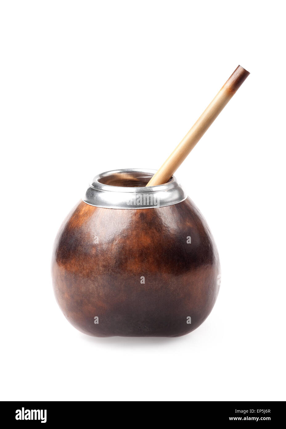 calabash and bombilla isolated on white background Stock Photo - Alamy