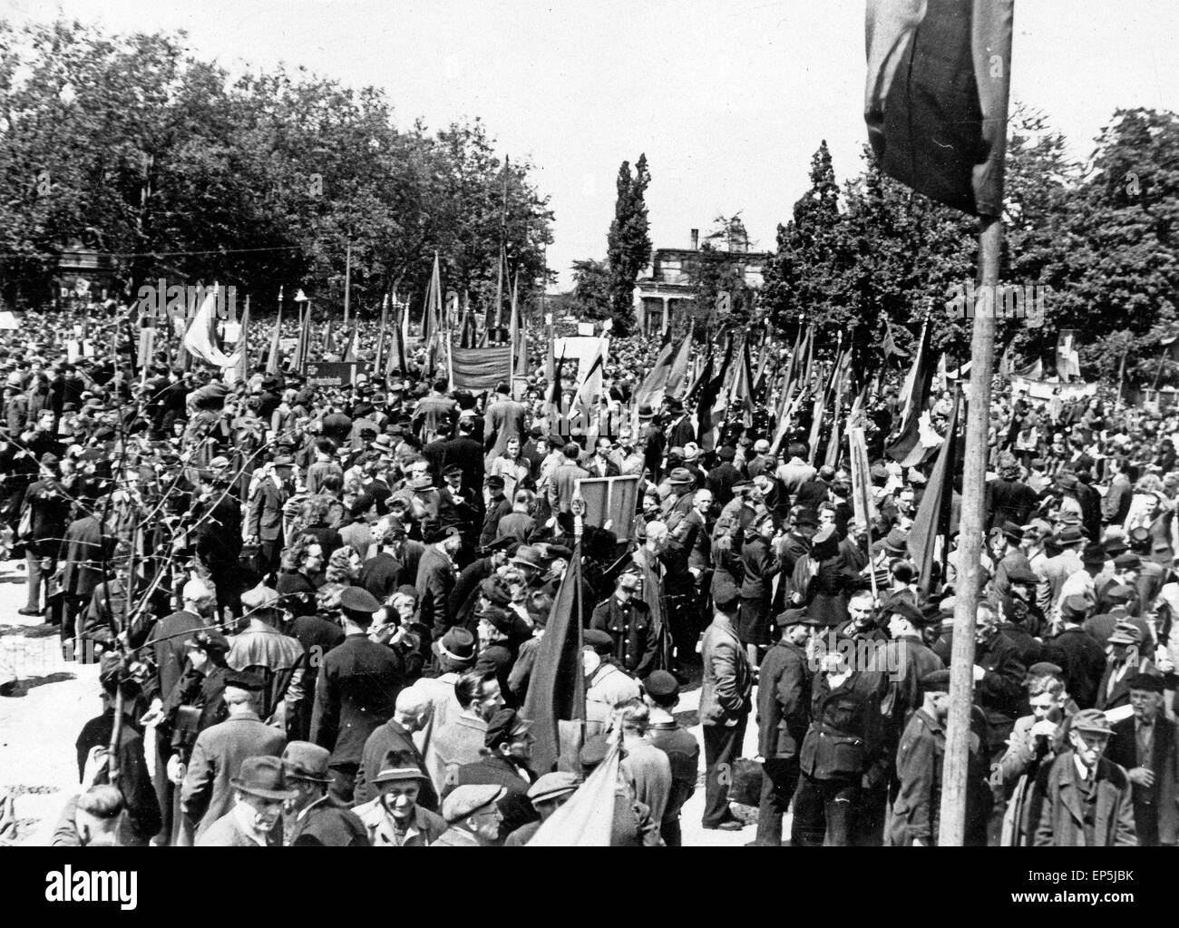 Kundgebung in Dresden, DDR 1950er Jahre. Rally at Dresden, GDR 1950s ...