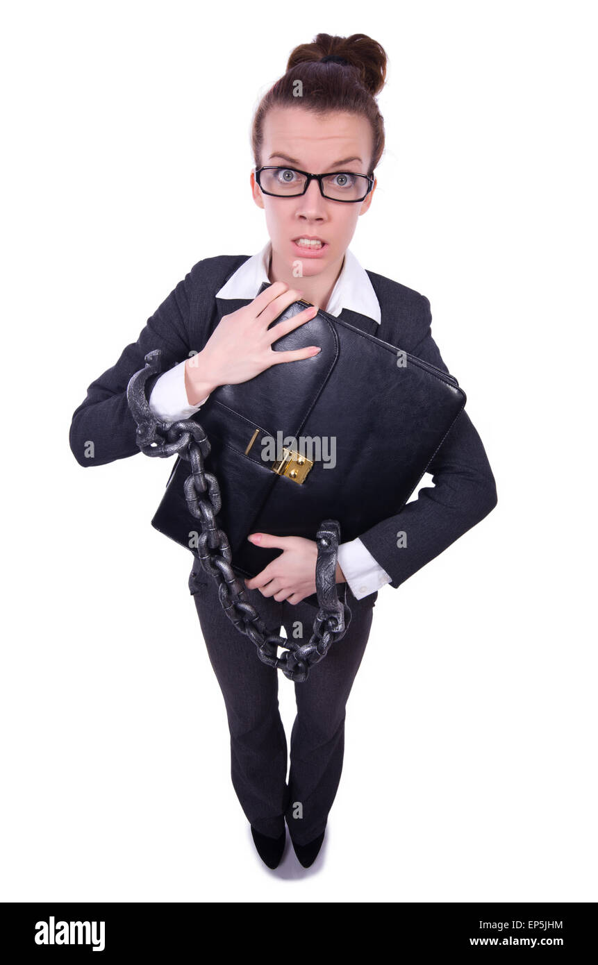 Woman with hands and handcuffs Stock Photo - Alamy