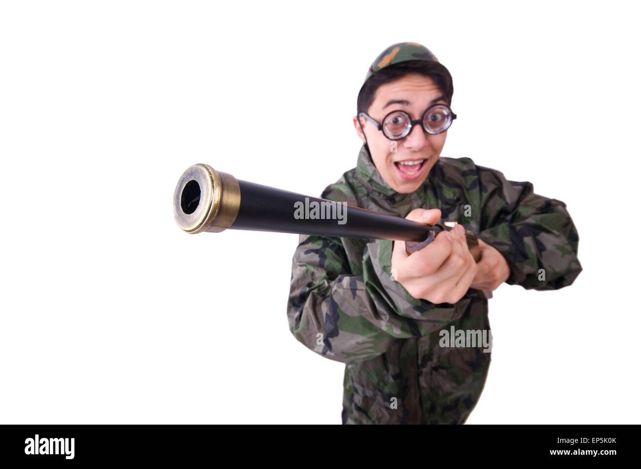 Funny soldier isolated on the white Stock Photo - Alamy