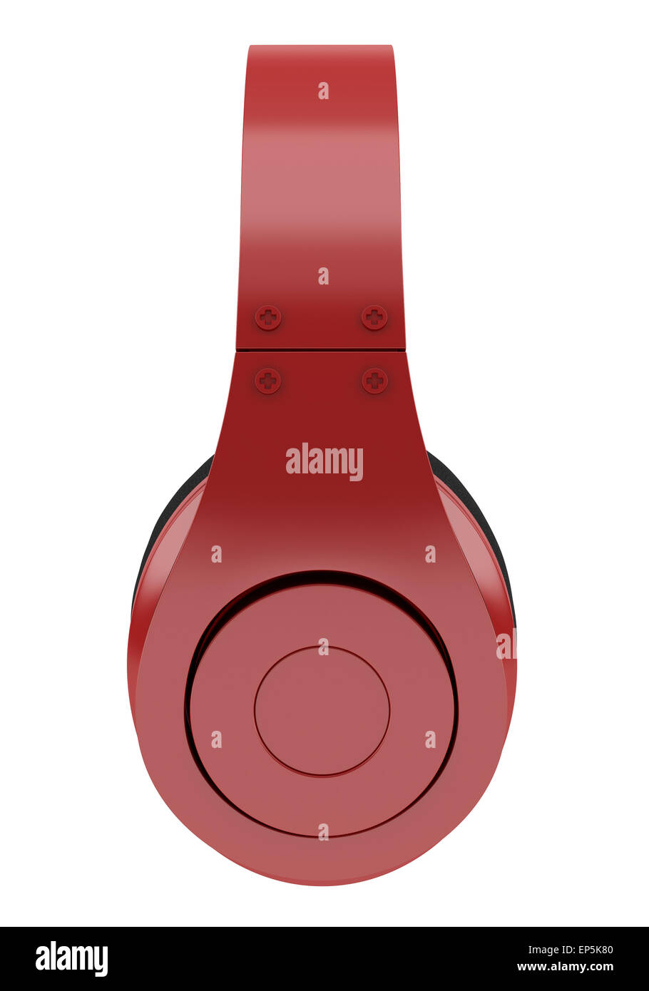 side view of red and black wireless headphones Stock Photo - Alamy