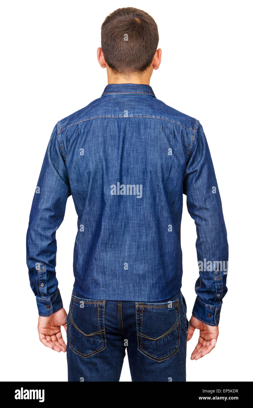 Male model with shirt isolated on white Stock Photo - Alamy