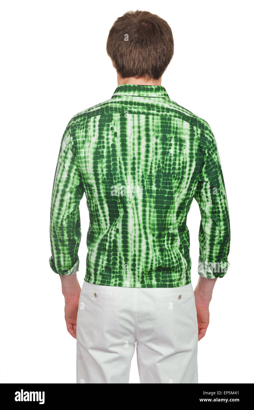 Male model with shirt isolated on white Stock Photo - Alamy