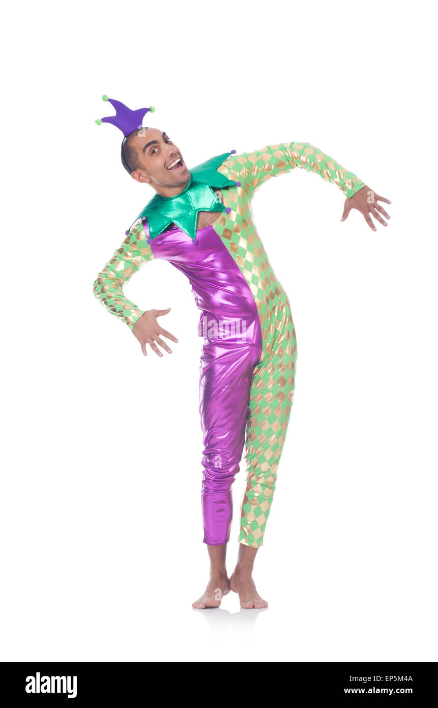 Man clown isolated on white Stock Photo - Alamy