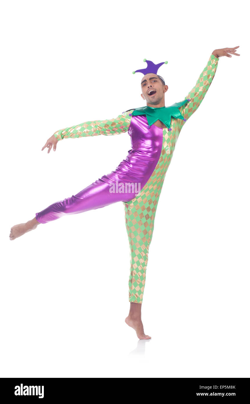 Man clown isolated on white Stock Photo - Alamy