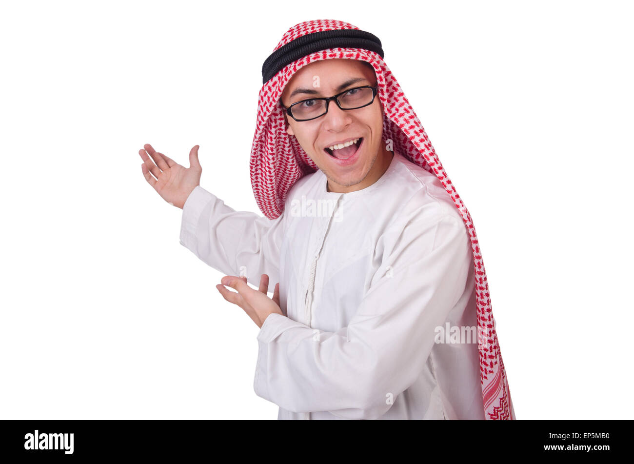 Young arab man isolated on white Stock Photo - Alamy