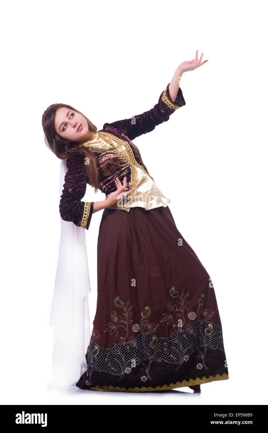 Young lady dancing traditional azeri dance Stock Photo - Alamy