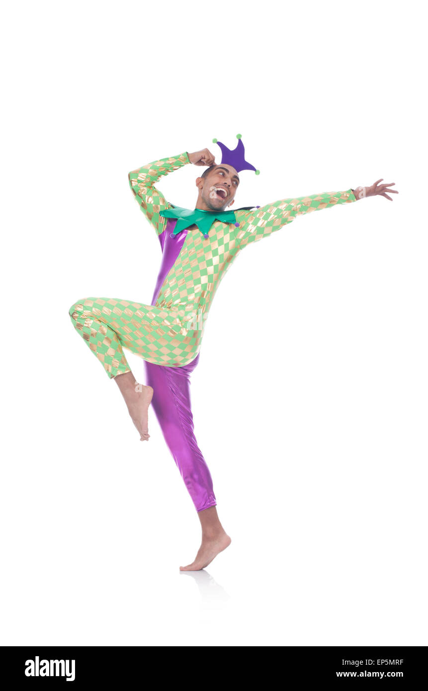 Man clown isolated on white Stock Photo - Alamy