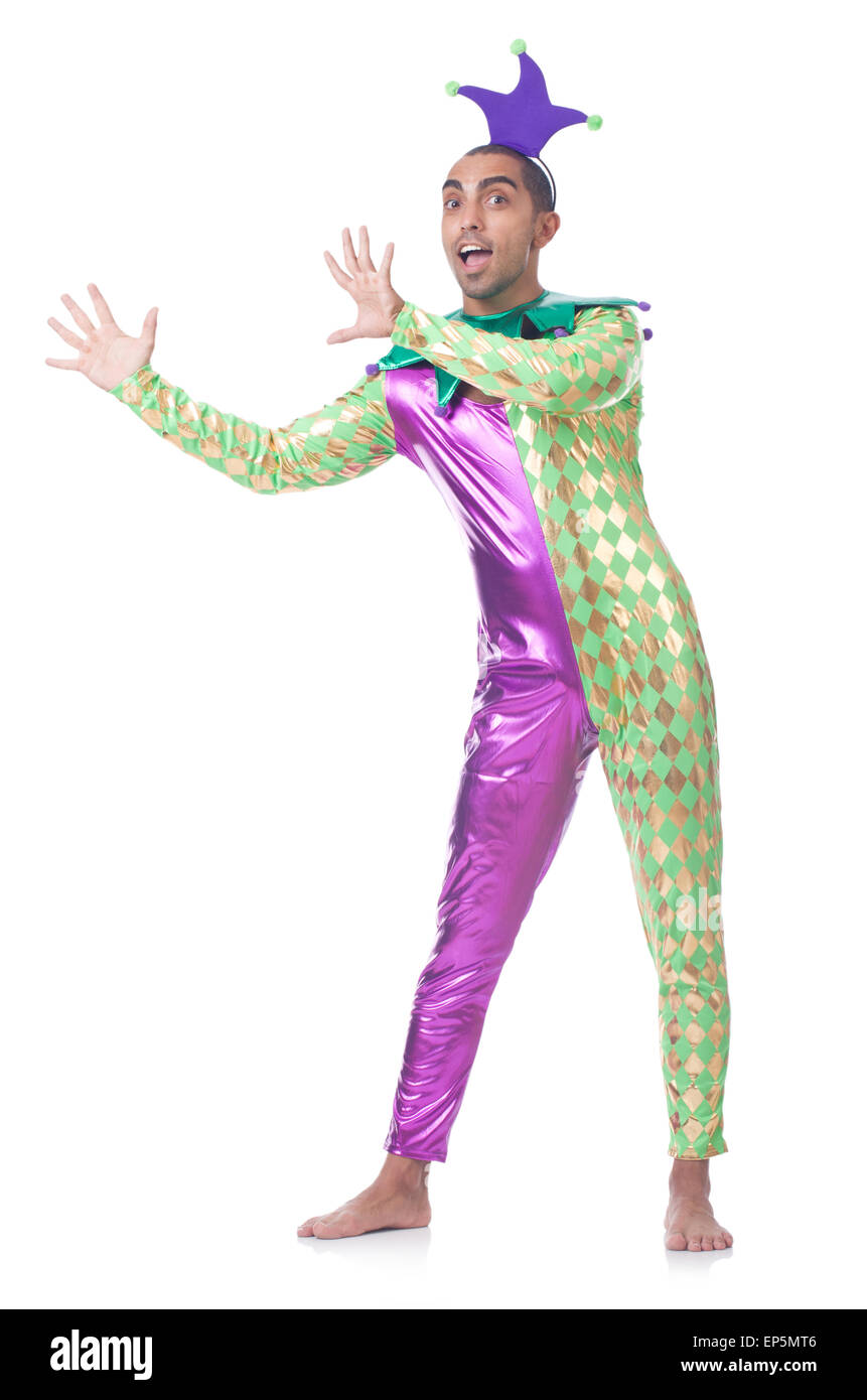 Man clown isolated on white Stock Photo - Alamy