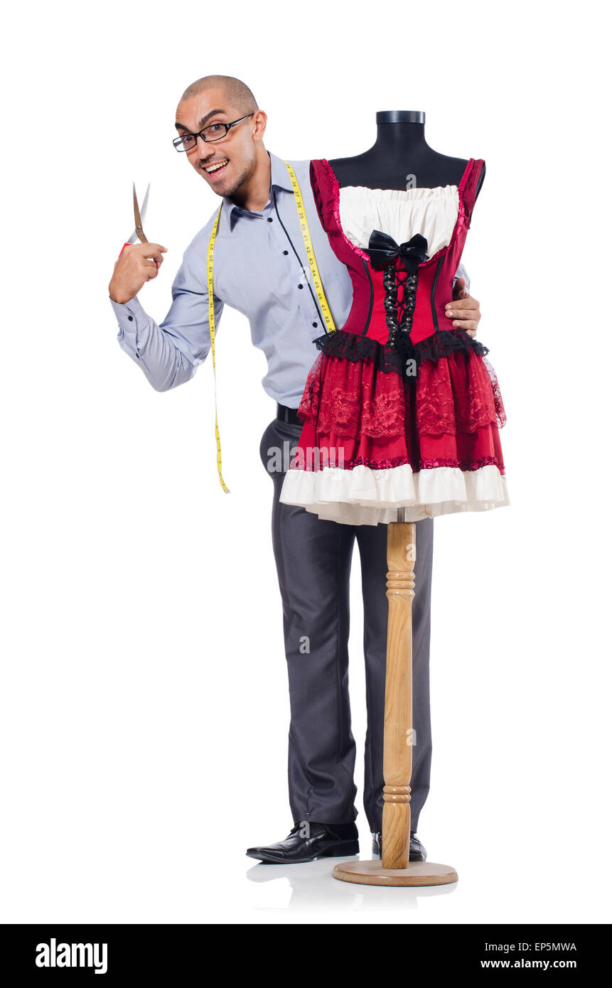 Tailor isolated on the white background Stock Photo - Alamy