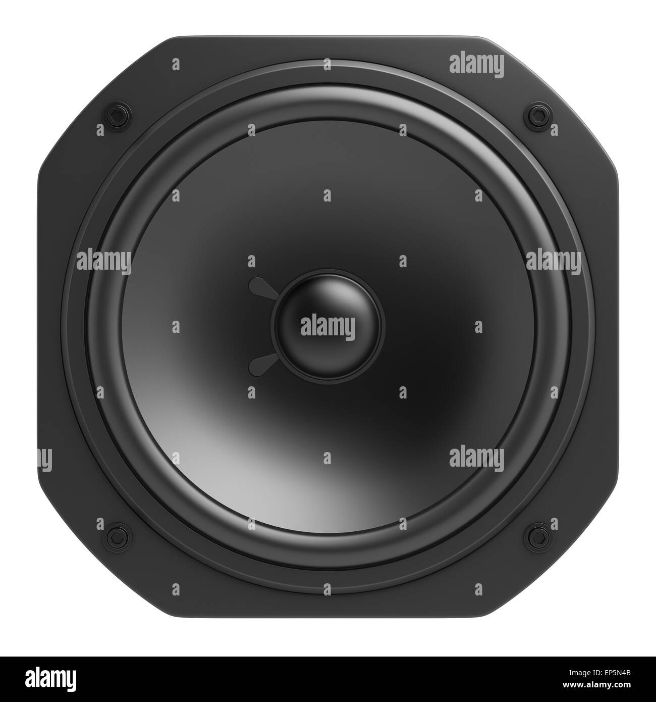 black loudspeaker isolated on white background Stock Photo - Alamy