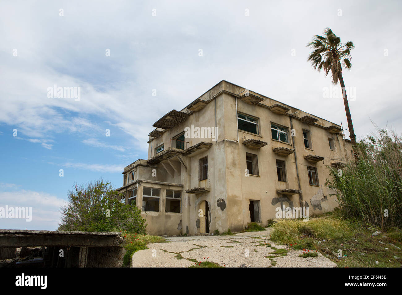 A derelict hotel, Northern Cyprus Stock Photo - Alamy