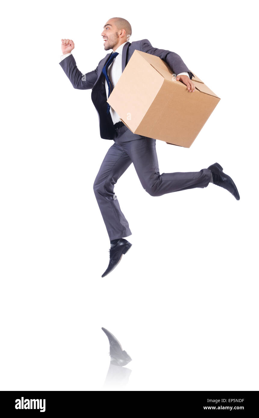 Jumping out of the box Cut Out Stock Images & Pictures - Alamy