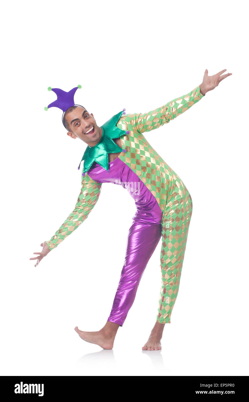 Man clown isolated on white Stock Photo - Alamy