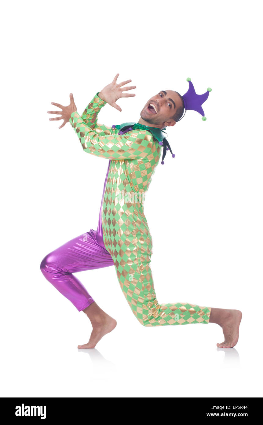 Man clown isolated on white Stock Photo - Alamy