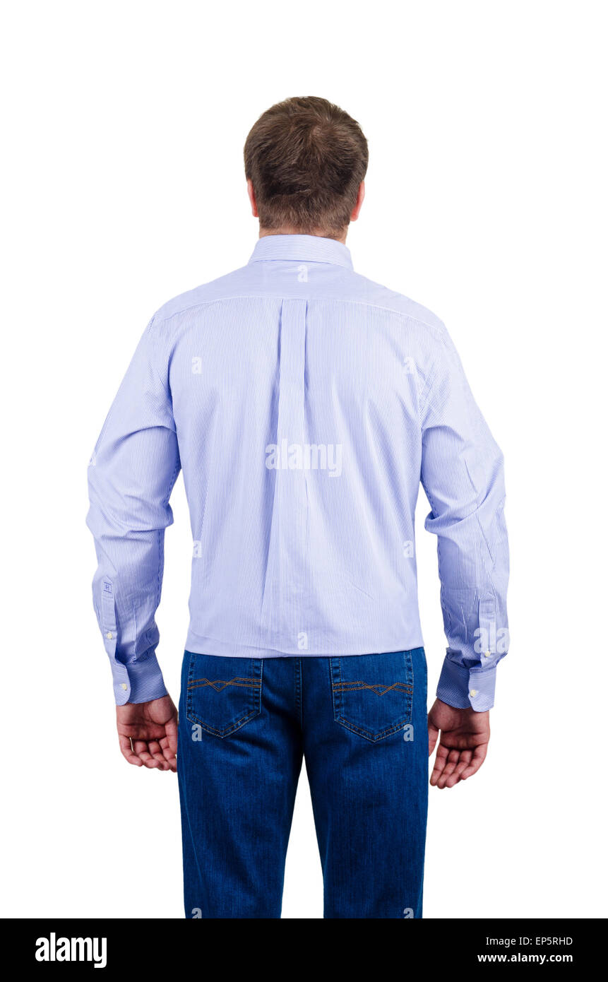 Male model with shirt isolated on white Stock Photo - Alamy
