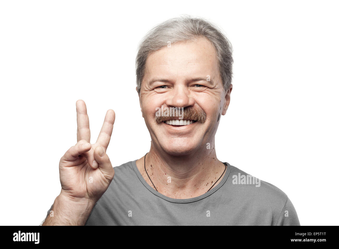 Man showing victory sign hi-res stock photography and images - Alamy