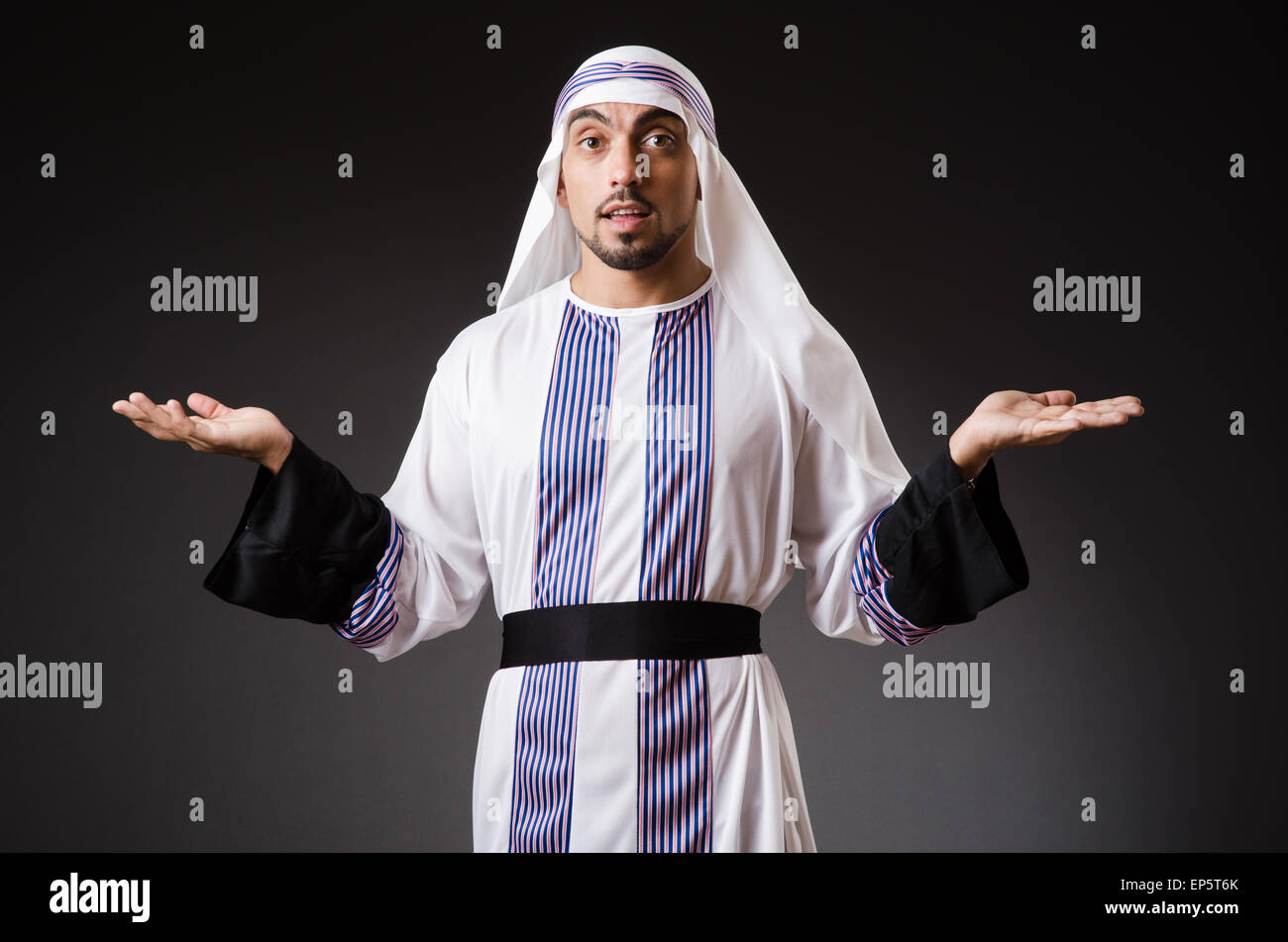 Arab man in deep thinking mode Stock Photo - Alamy