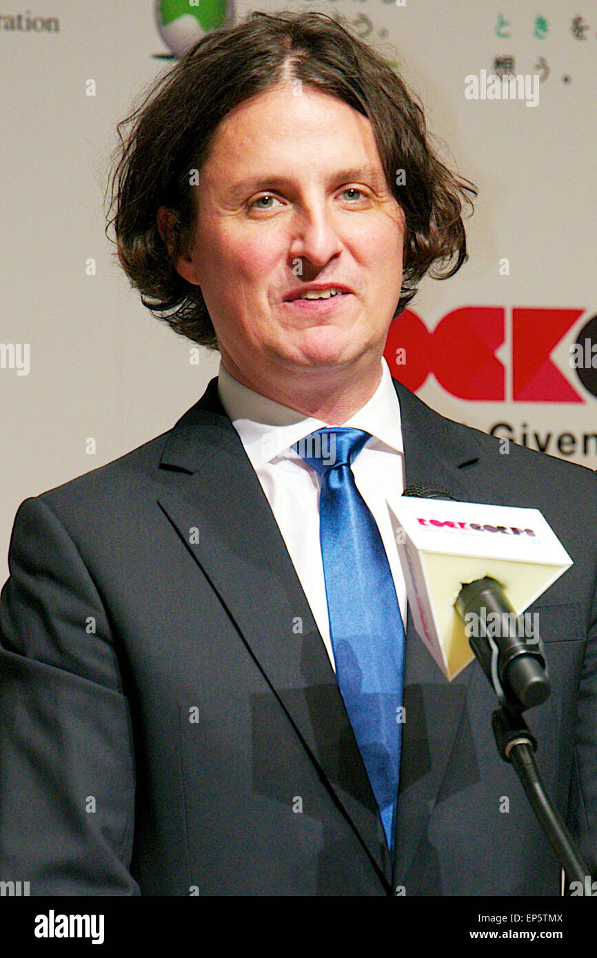 The RockCorps co-founder and CEO, Stephen Greene speaks during a press ...