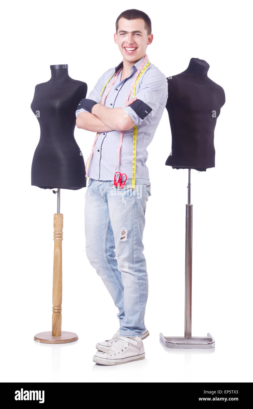 Tailor isolated on the white background Stock Photo - Alamy