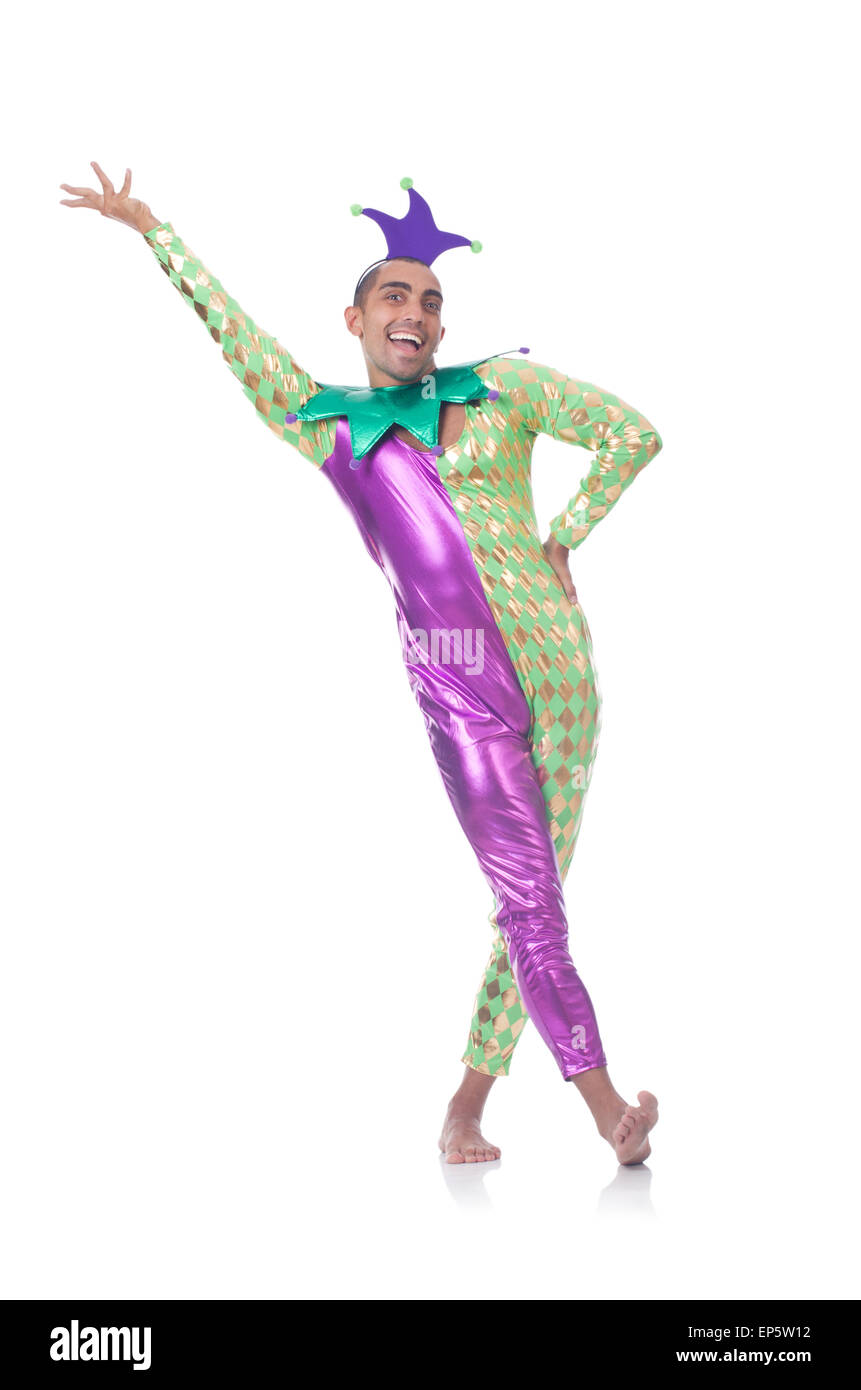 Man clown isolated on white Stock Photo - Alamy