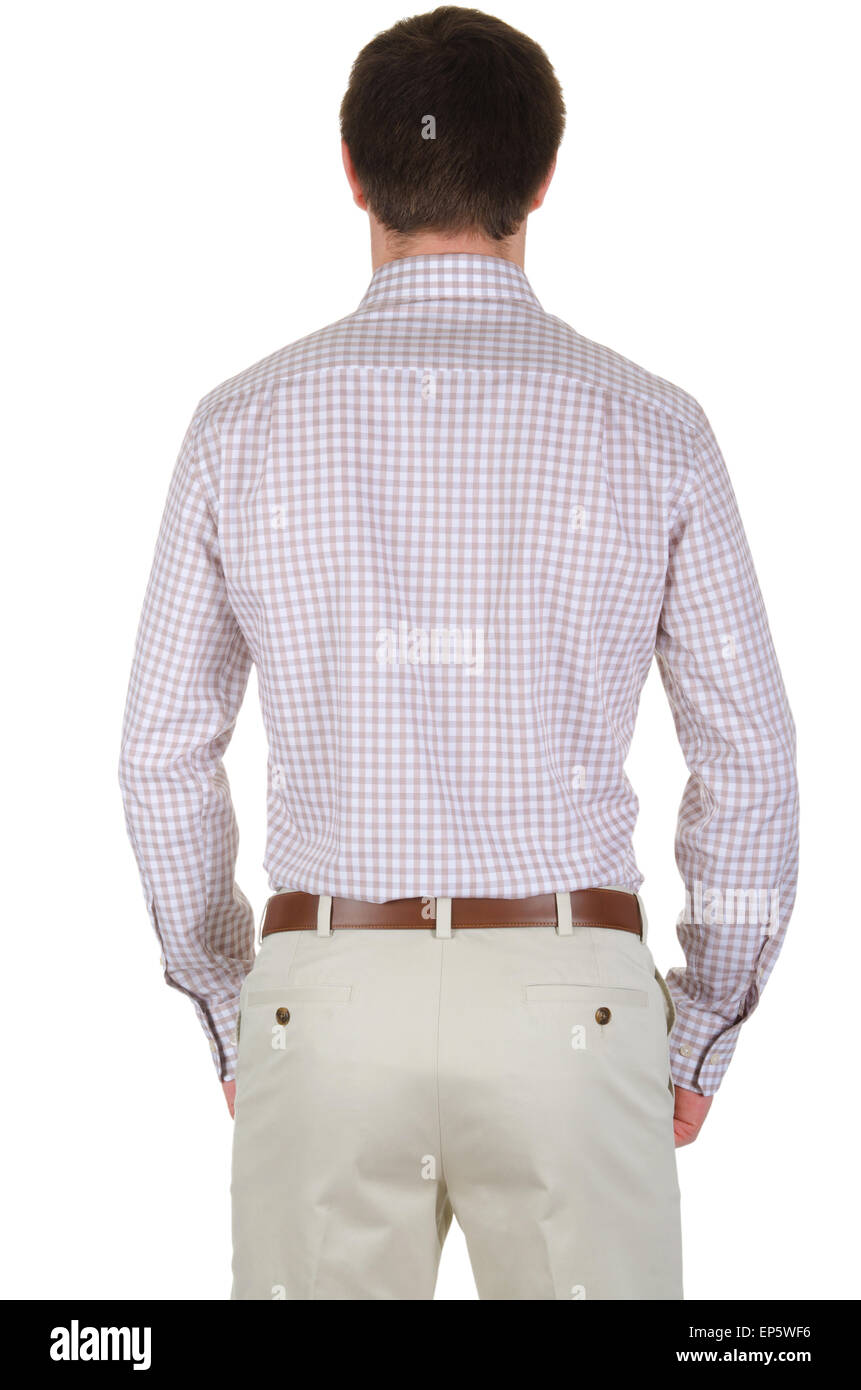 Male model with shirt isolated on white Stock Photo - Alamy