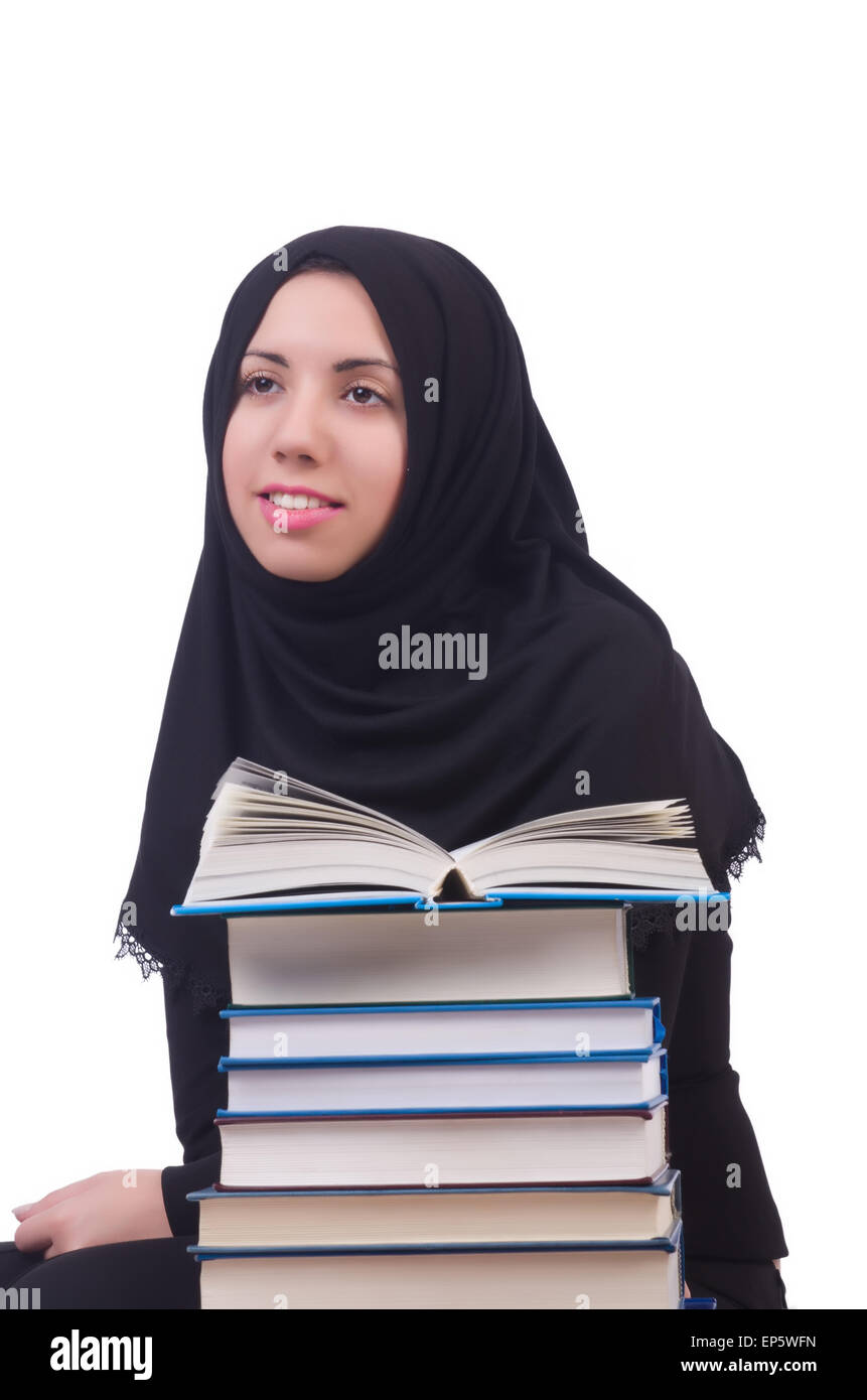 Young muslim female student with books Stock Photo - Alamy