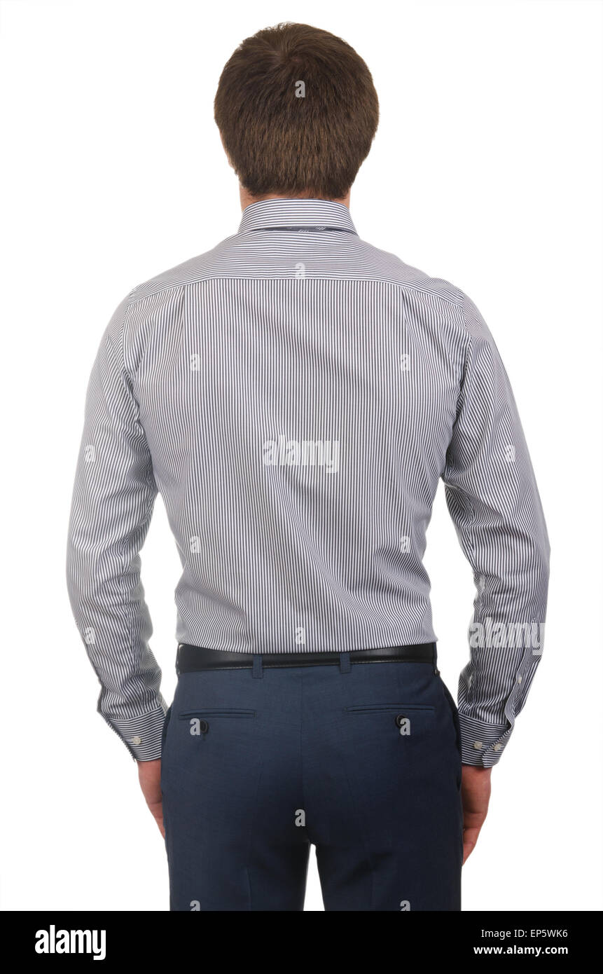 Male model with shirt isolated on white Stock Photo - Alamy