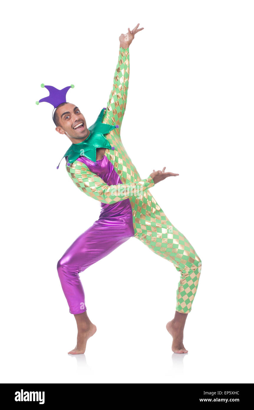 Man clown isolated on white Stock Photo - Alamy