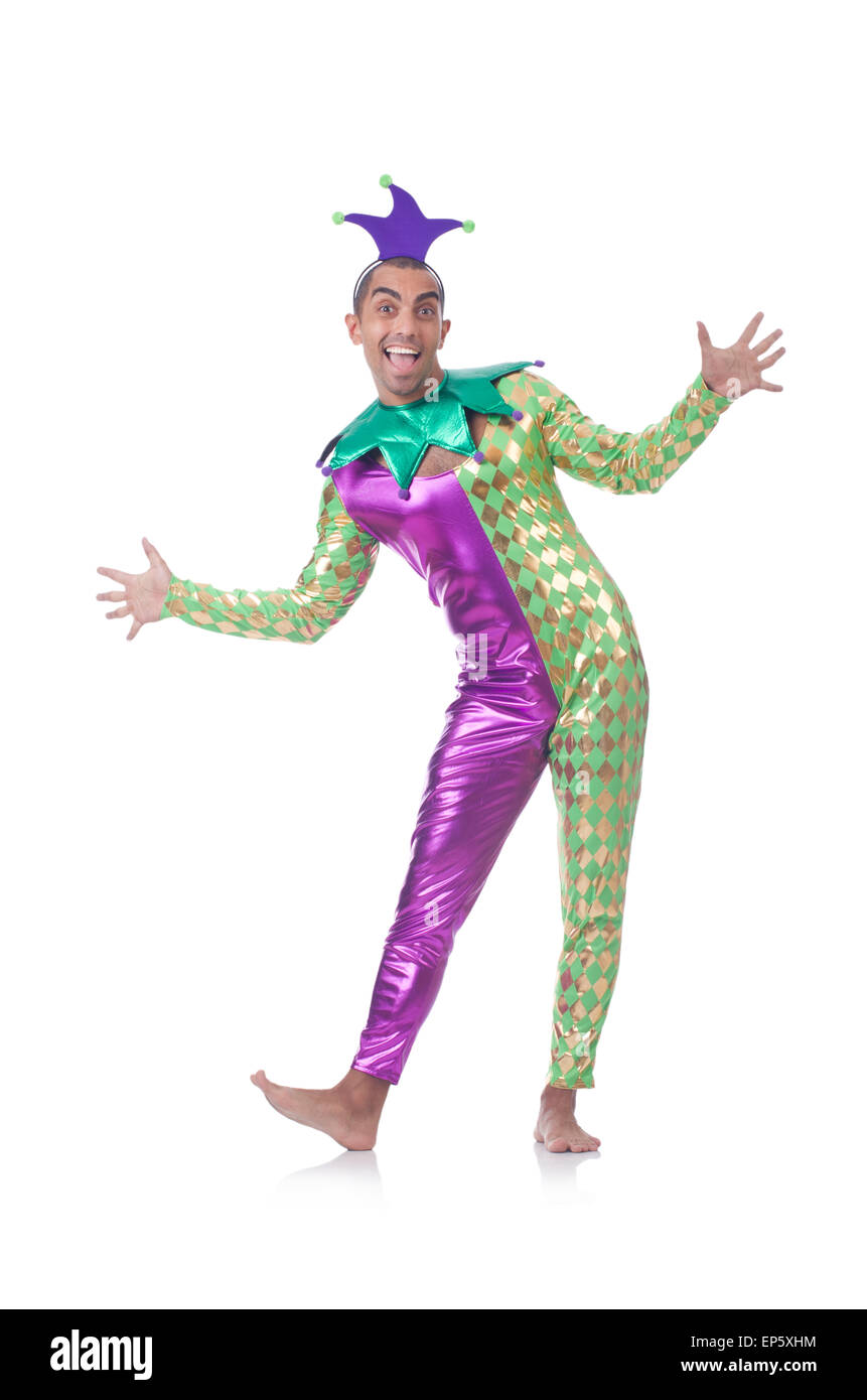 Man clown isolated on white Stock Photo - Alamy