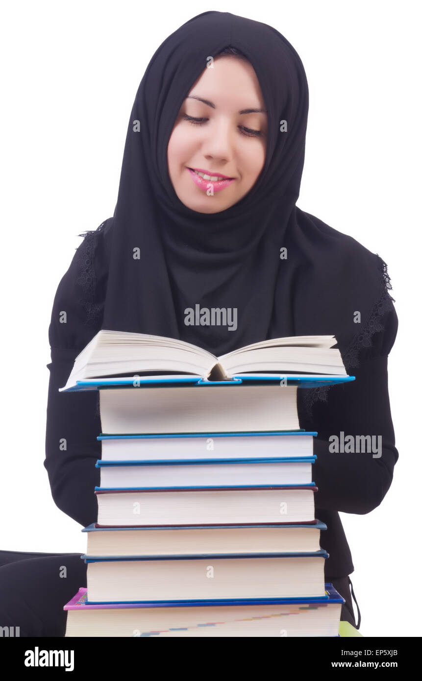 Young muslim female student with books Stock Photo - Alamy