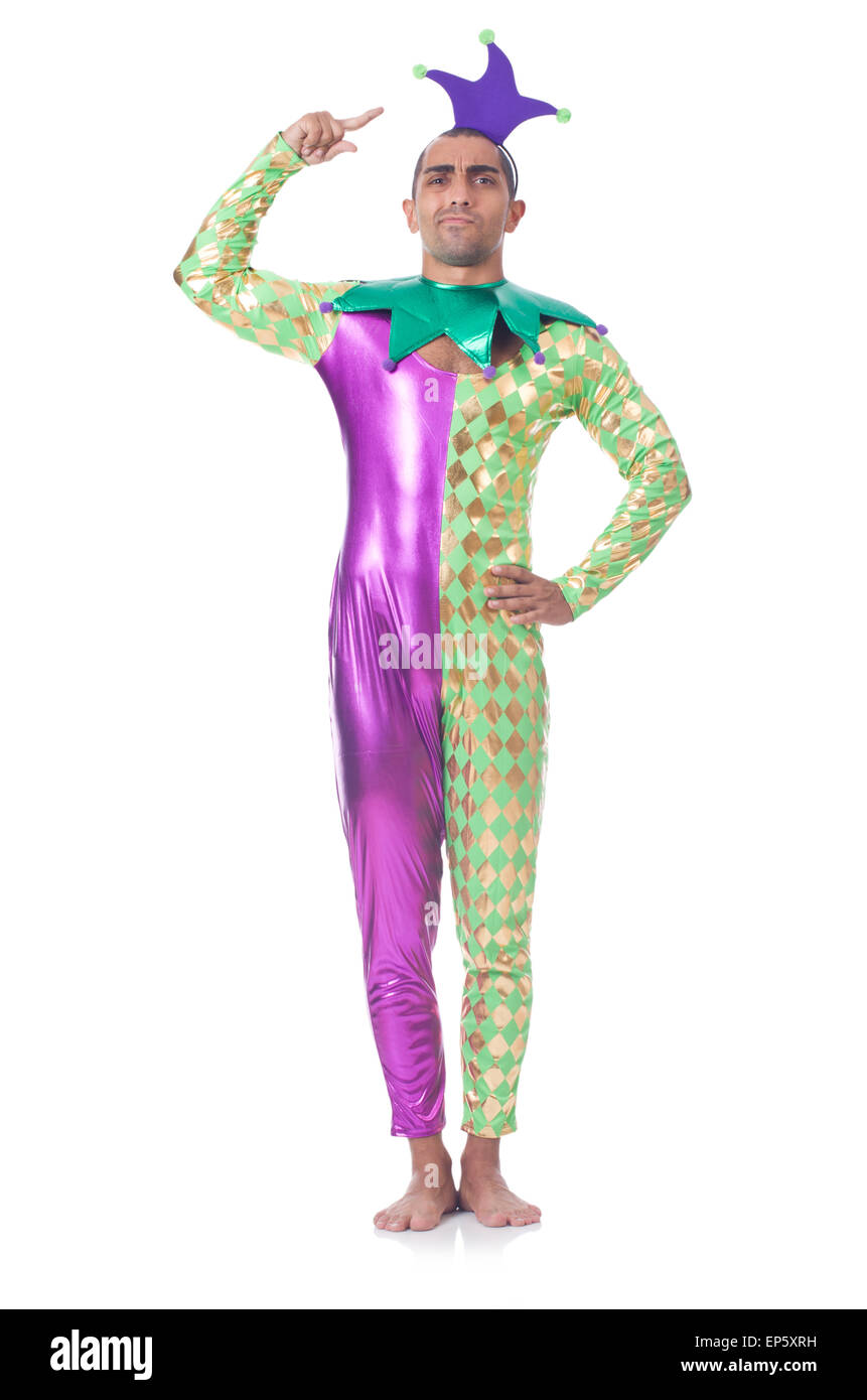 Man clown isolated on white Stock Photo - Alamy
