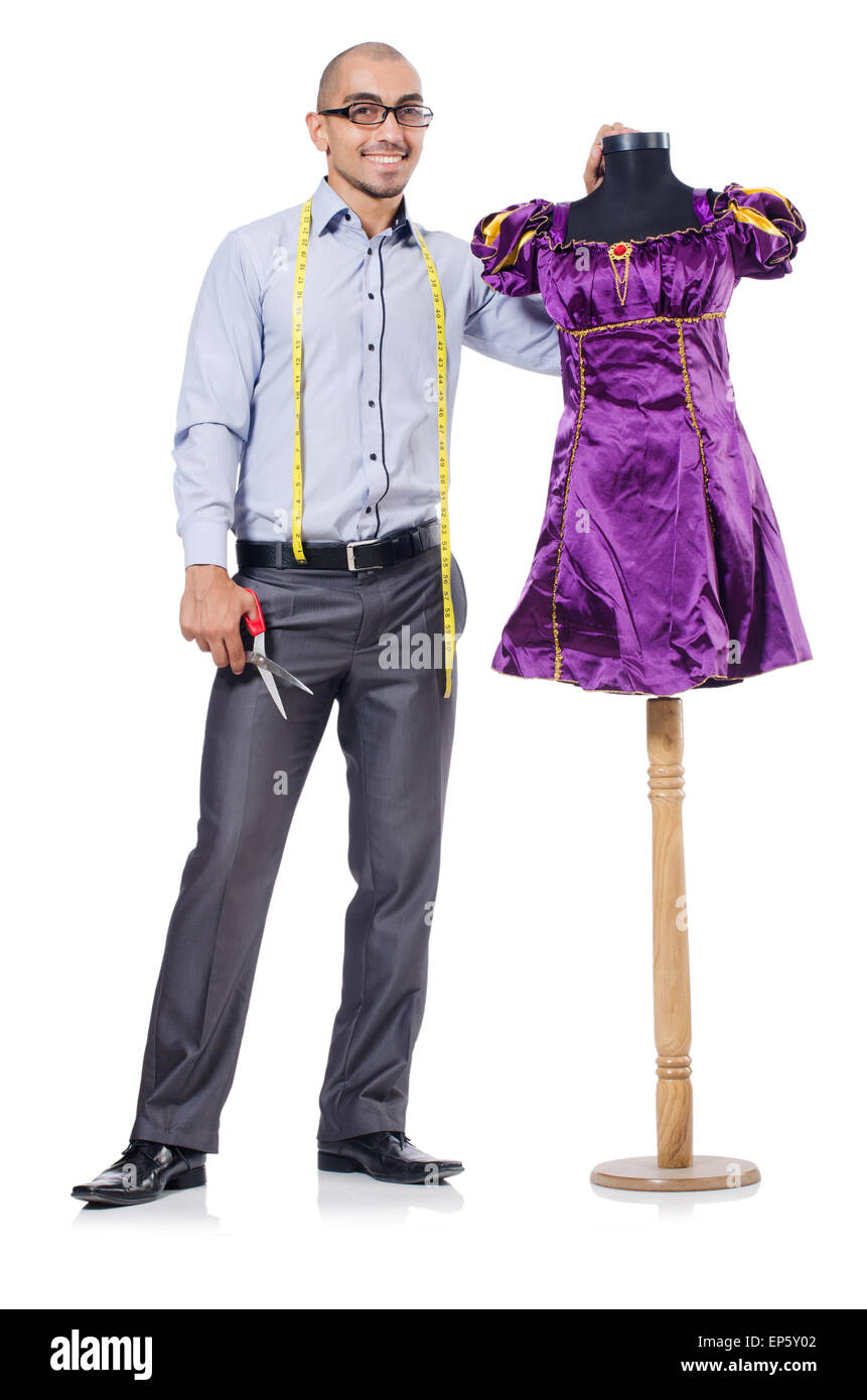 Tailor isolated on the white background Stock Photo - Alamy